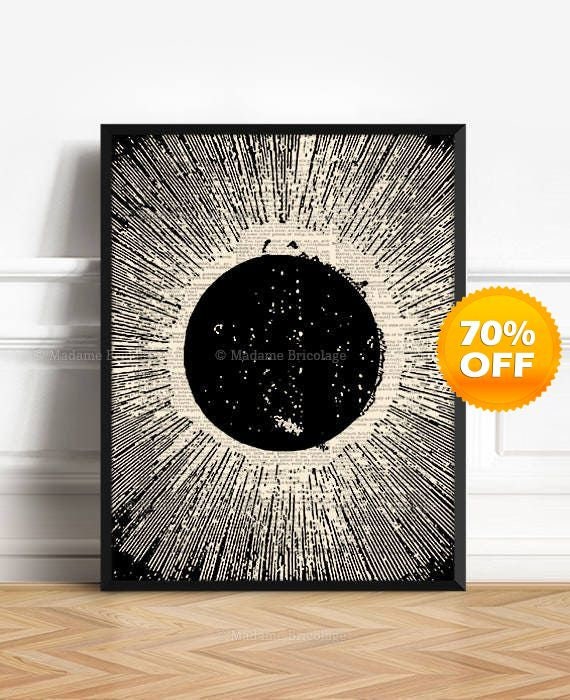 Cosmos Decor Solar Eclipse of the Sun Gothic Womans Gift - Etsy