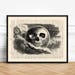 Death Moon, Moon Skull, Vintage Horror Print, Happy Halloween, Dark ...