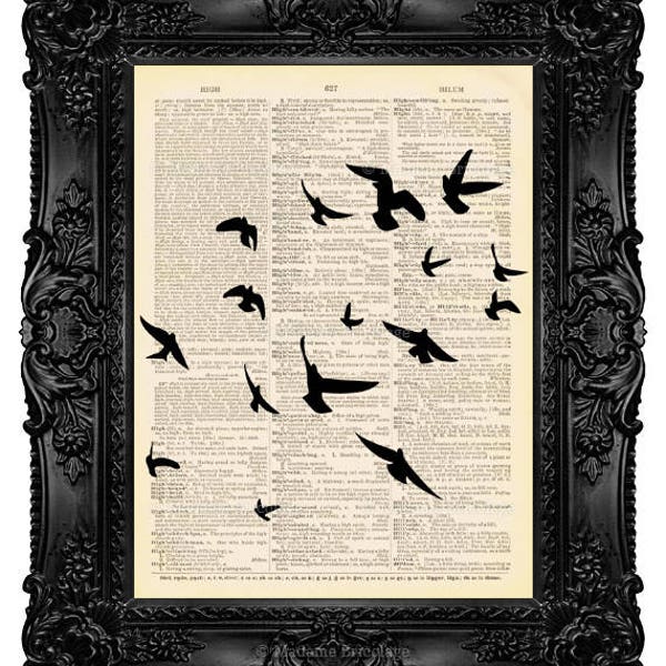 Bird Dictionary Art - Etsy