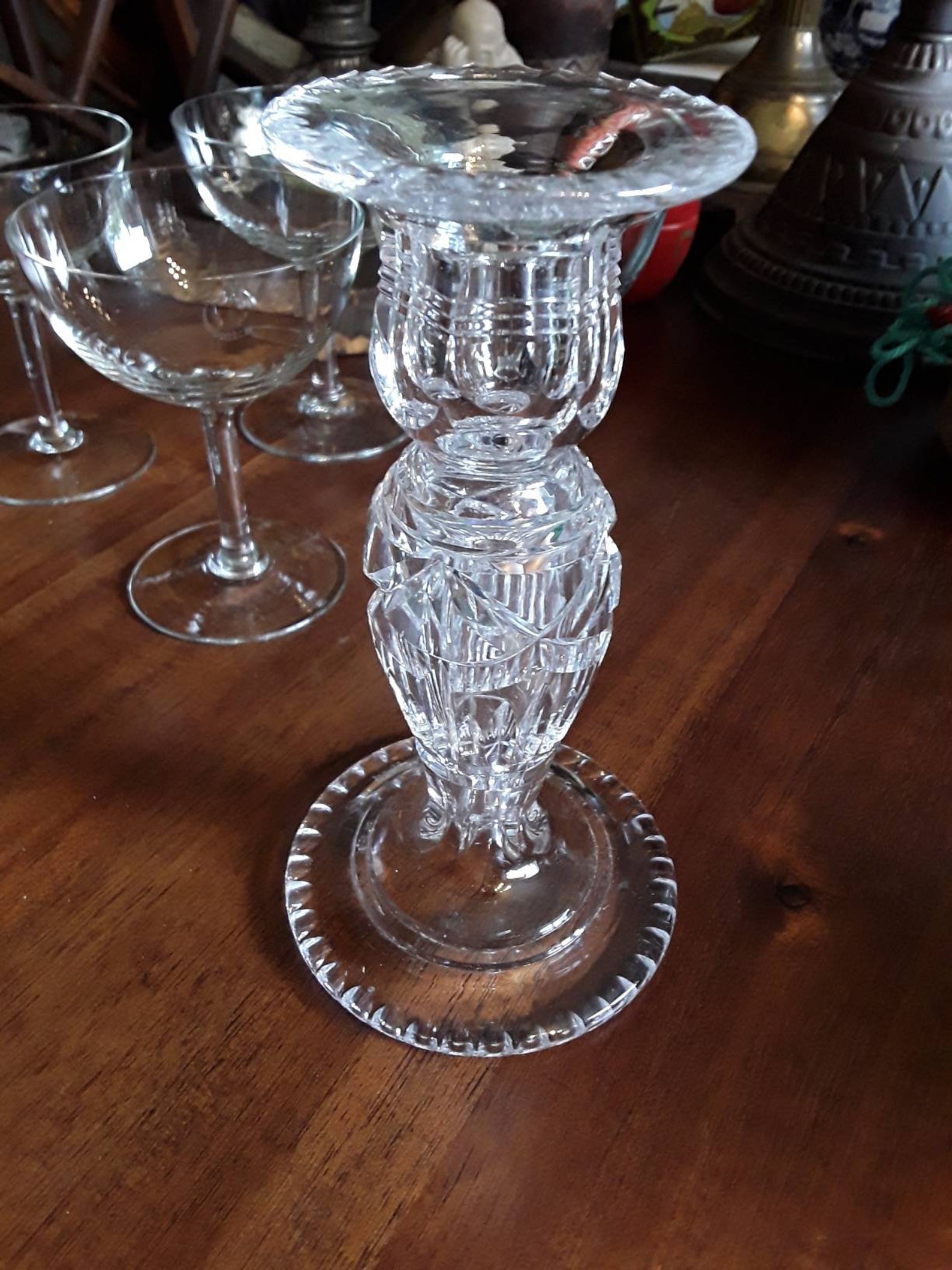 Vintage Stuart Crystal Candlestick Signed 16cms High - Etsy