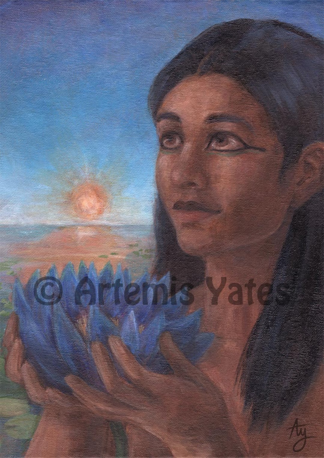 Nefertem, Ancient Egyptian, Painting, God, Mythology, Lotus Flower ...