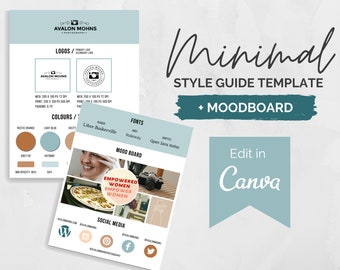 Green Brand Kit Canva Brand Kit Template Brand Board - Etsy