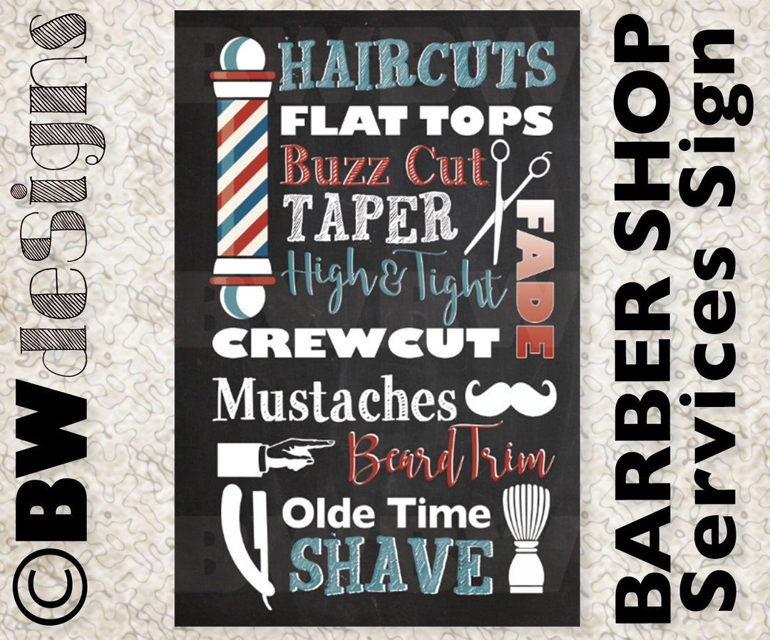 Custom Barber Shop Poster: Salon Decor, Haircut & Shave Services - Etsy