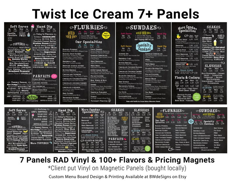 Custom Menu Design Horizontal Menu Board DESIGN - Coffee Shop Menu ...