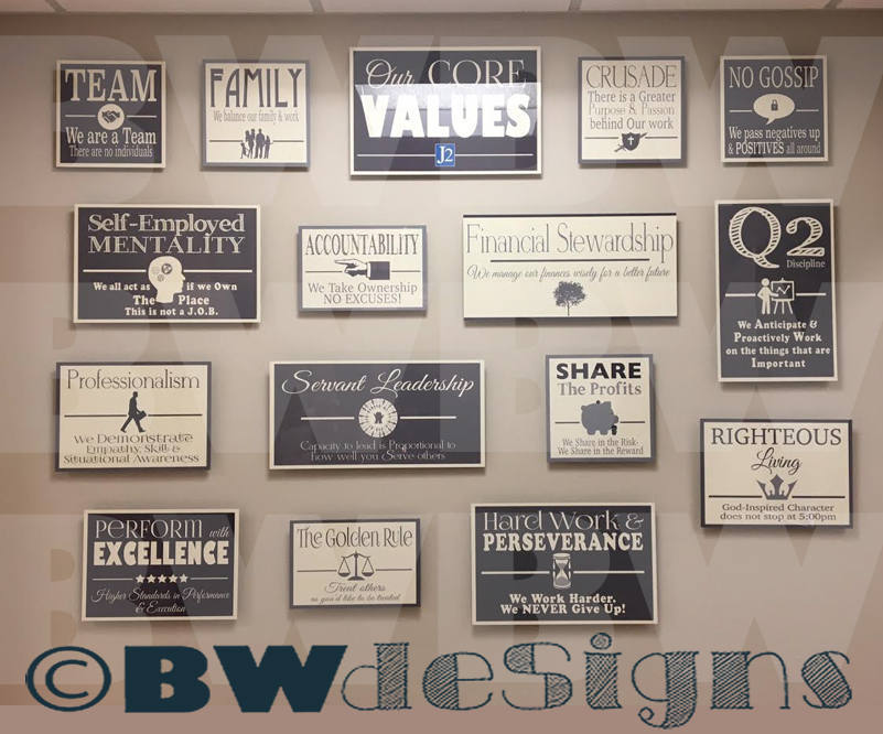 Metal Float CORE VALUES Signs Your company Logo Added Ramsey | Etsy