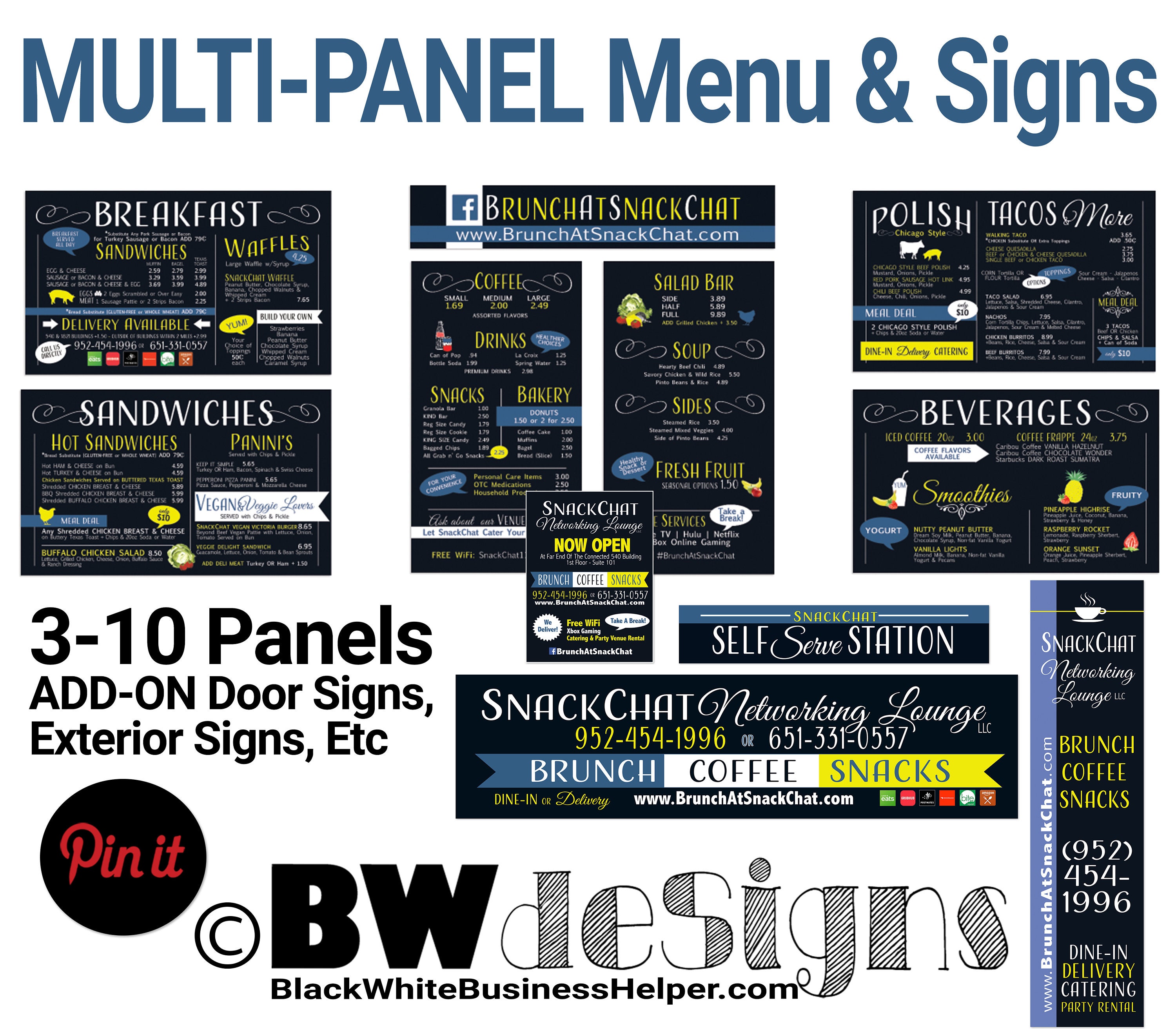 Custom Multiple Panel Menu DESIGN for Restaurant Coffee Shop Food Truck ...