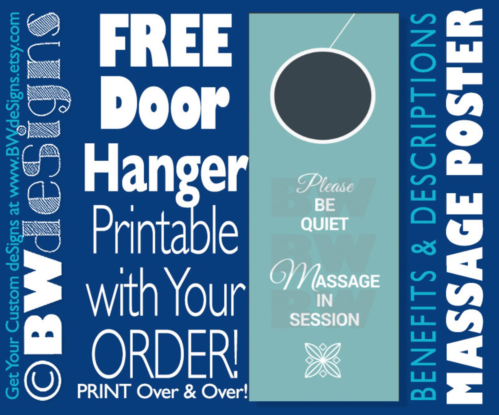 Custom Massage Poster Massage Parlor Sign Salon Decor Salon Services Sign Masseuse Poster
