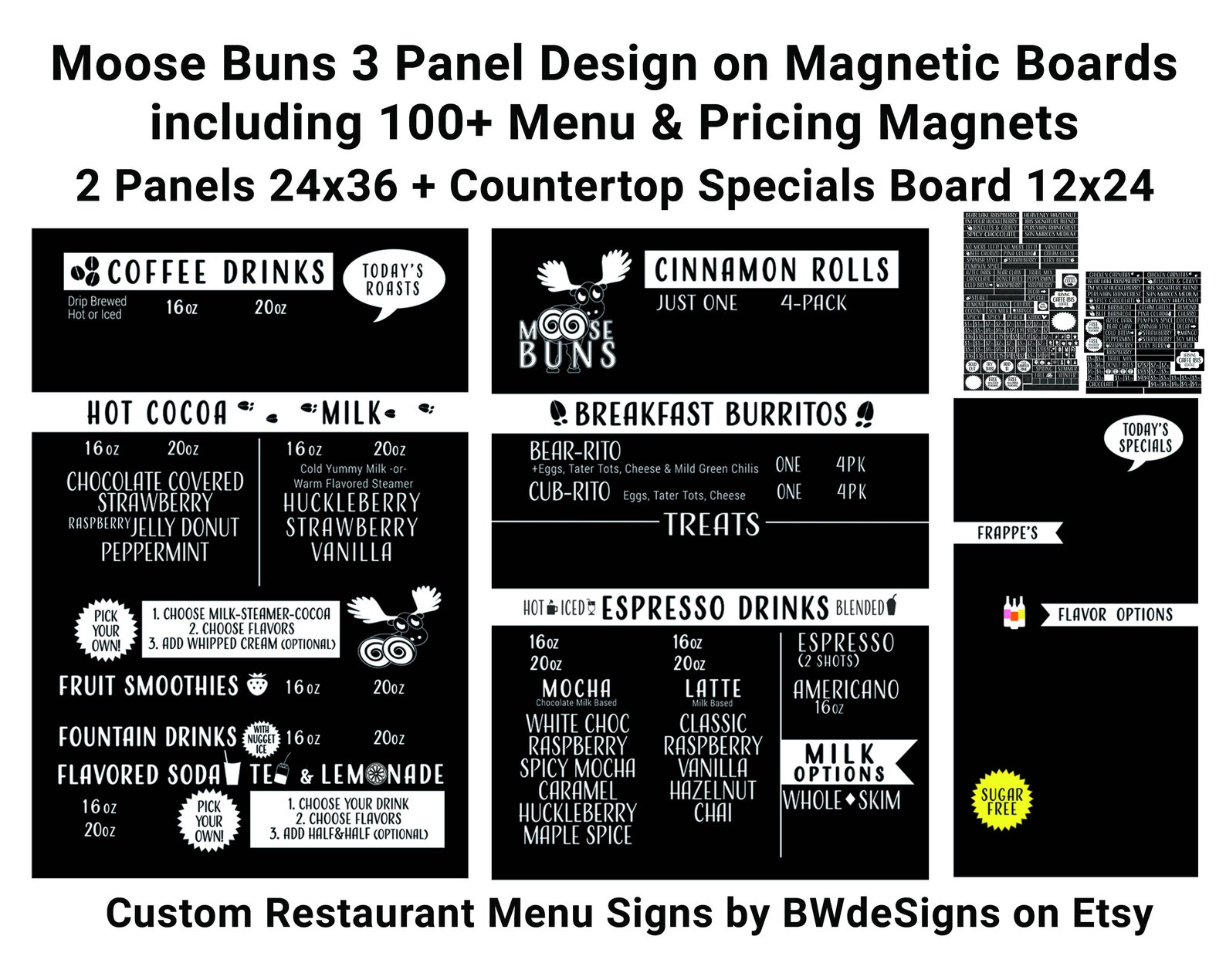 Custom Multiple Panel Menu DESIGN for Restaurant Coffee Shop Food Truck ...
