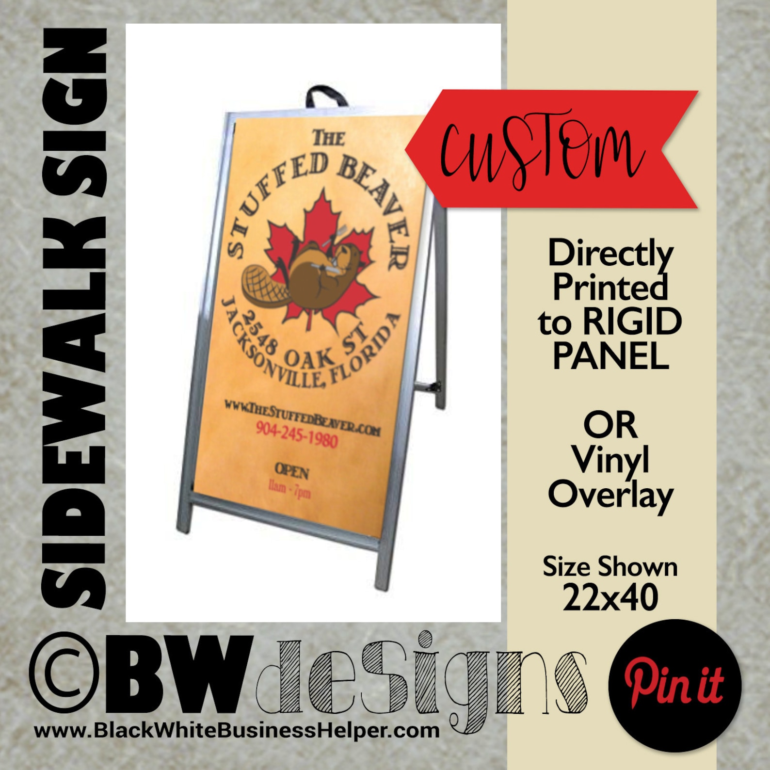 Custom PVC Rigid Panel Signs for Sandwich Board A-frame 24x36 STANDARD ...