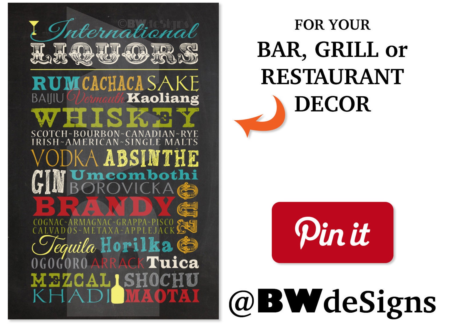 Brandy - Bar & Restaurant Sign - Rigid Panel No Frame Required - Types ...