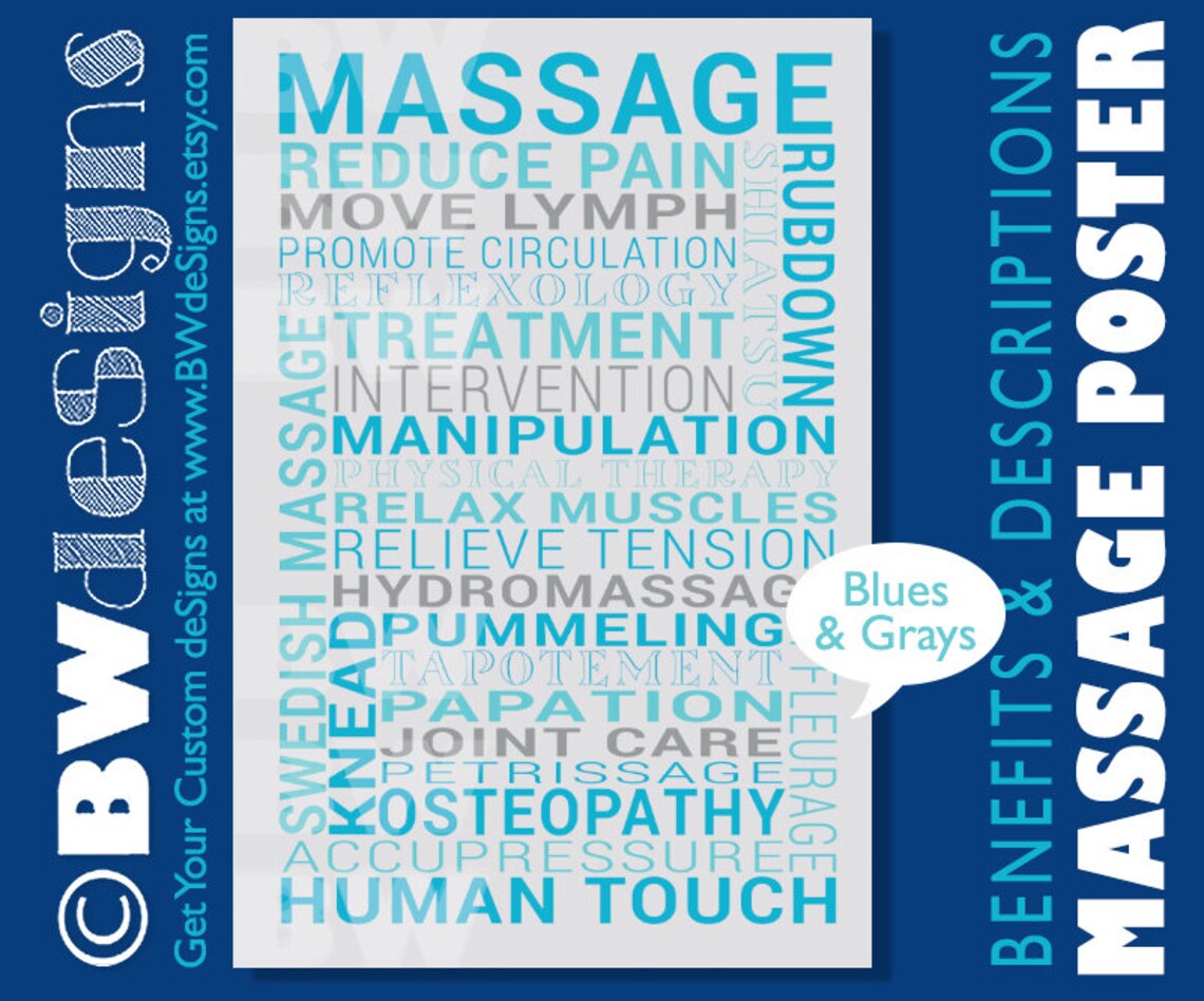 Custom MASSAGE Poster- Massage Parlor Sign- Salon Decor- Salon Services ...