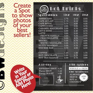 DAILY SPECIAL Editable Sign Erasable PVC Chalkboard Coffee | Etsy