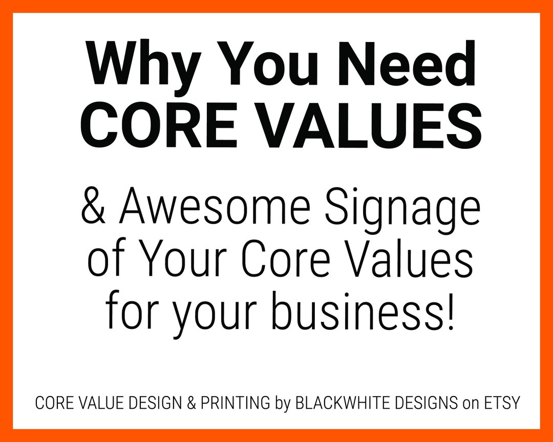 Custom Core Values Signage: Company Ideals Wall Art - Etsy