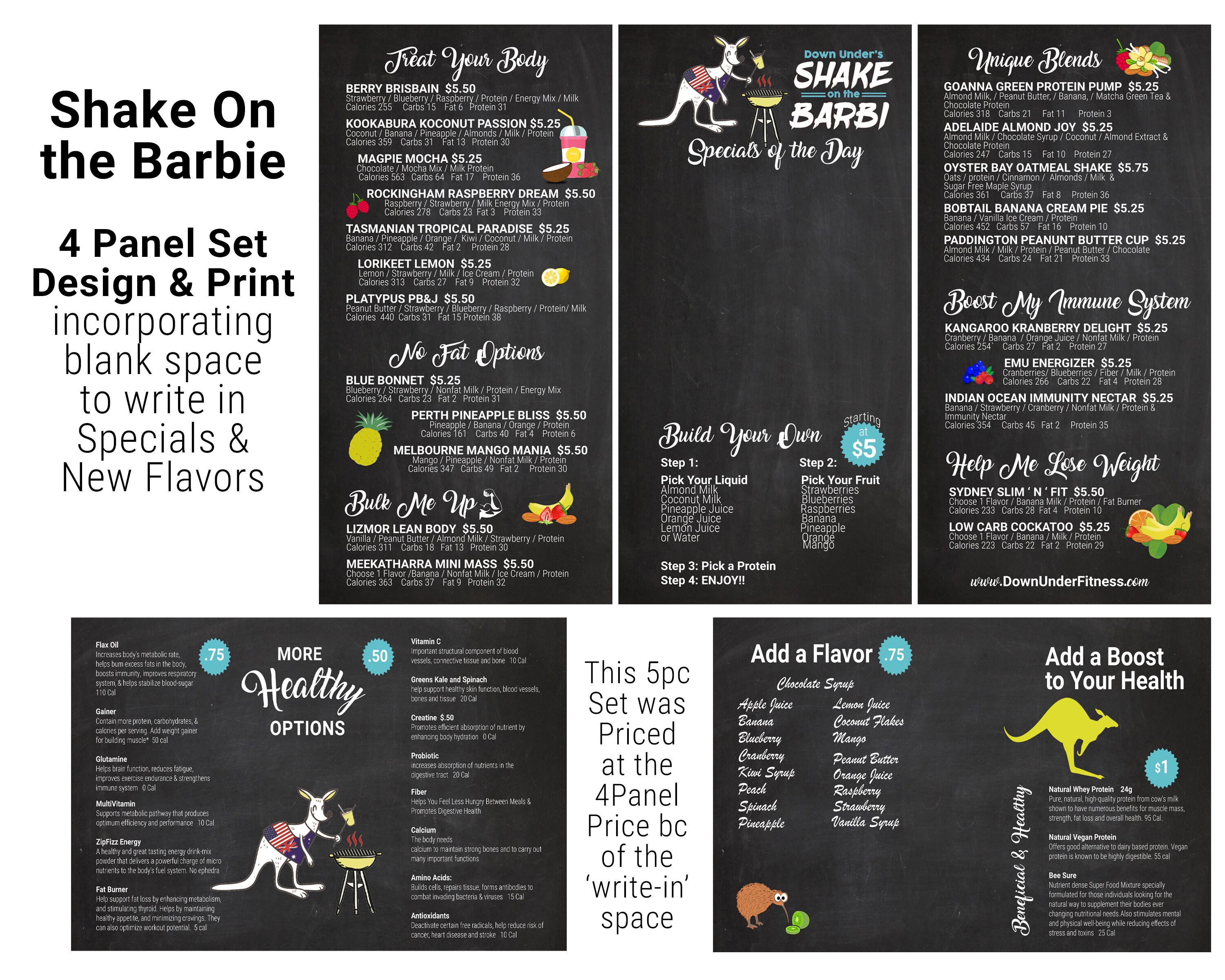 Custom Multiple Panel Menu DESIGN for Restaurant Coffee Shop Food Truck ...