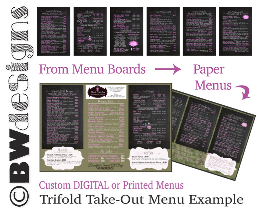 ADD-ON Brochure Menu Design- Take Home Menu- Trifold Design- Restaurant ...