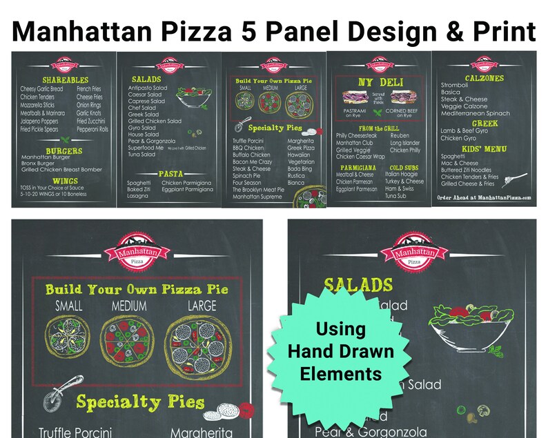Custom Multiple Panel Menu DESIGN for Restaurant Coffee Shop Food Truck ...