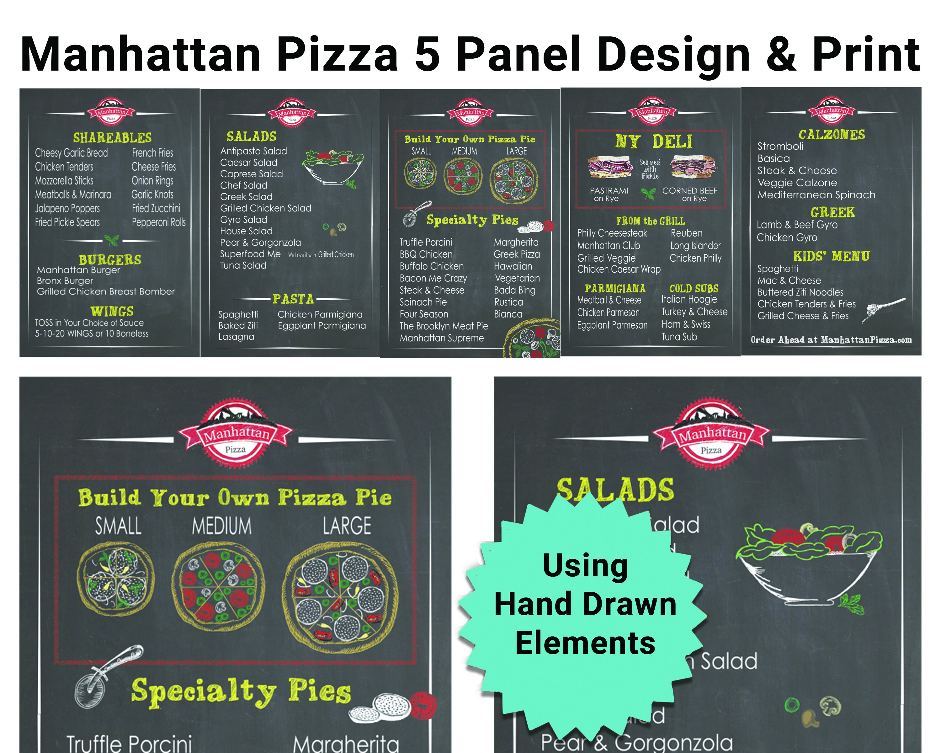 Custom Multiple Panel Menu DESIGN for Restaurant Coffee Shop Food Truck ...