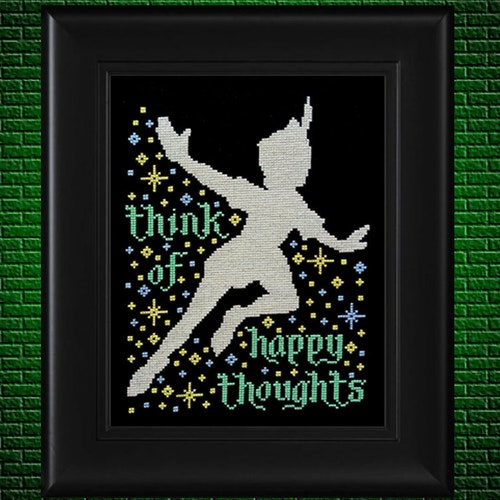 Peter Pan Cross Stitch Pattern PDF Think of Happy Thoughts - Etsy
