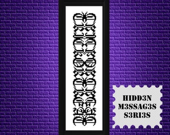 Happy Halloween Cross Stitch Pattern PDF Hidden Message | Etsy