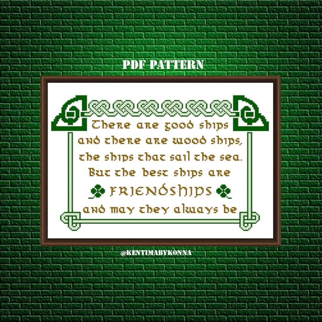 Irish Friendship Toast Cross Stitch Pattern PDF Irish Blessing Good ...