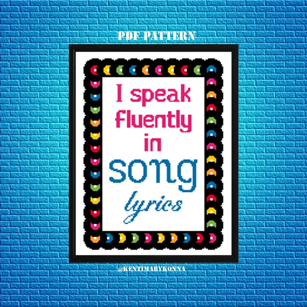 Music Cross Stitch Pattern PDF Song Lyrics Cross Stitch - Etsy