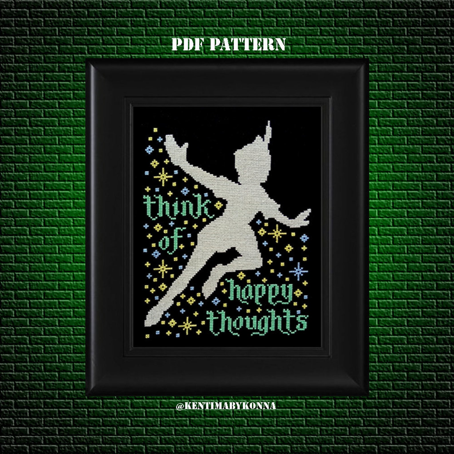 Peter Pan Cross Stitch Pattern PDF Think of Happy Thoughts - Etsy