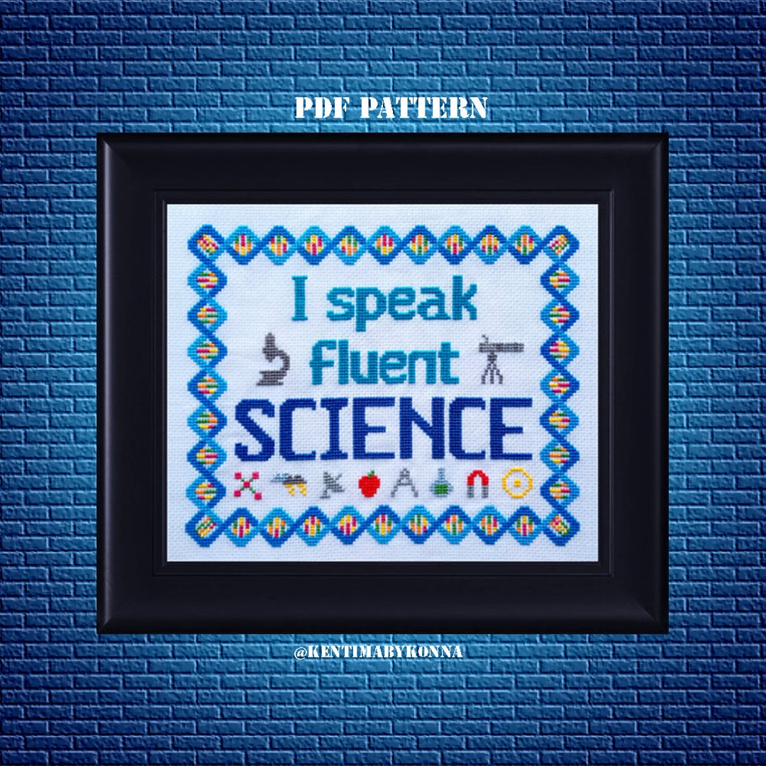 Fluent Science Cross Stitch Pattern PDF DNA, Biology, Astronomy Cross ...