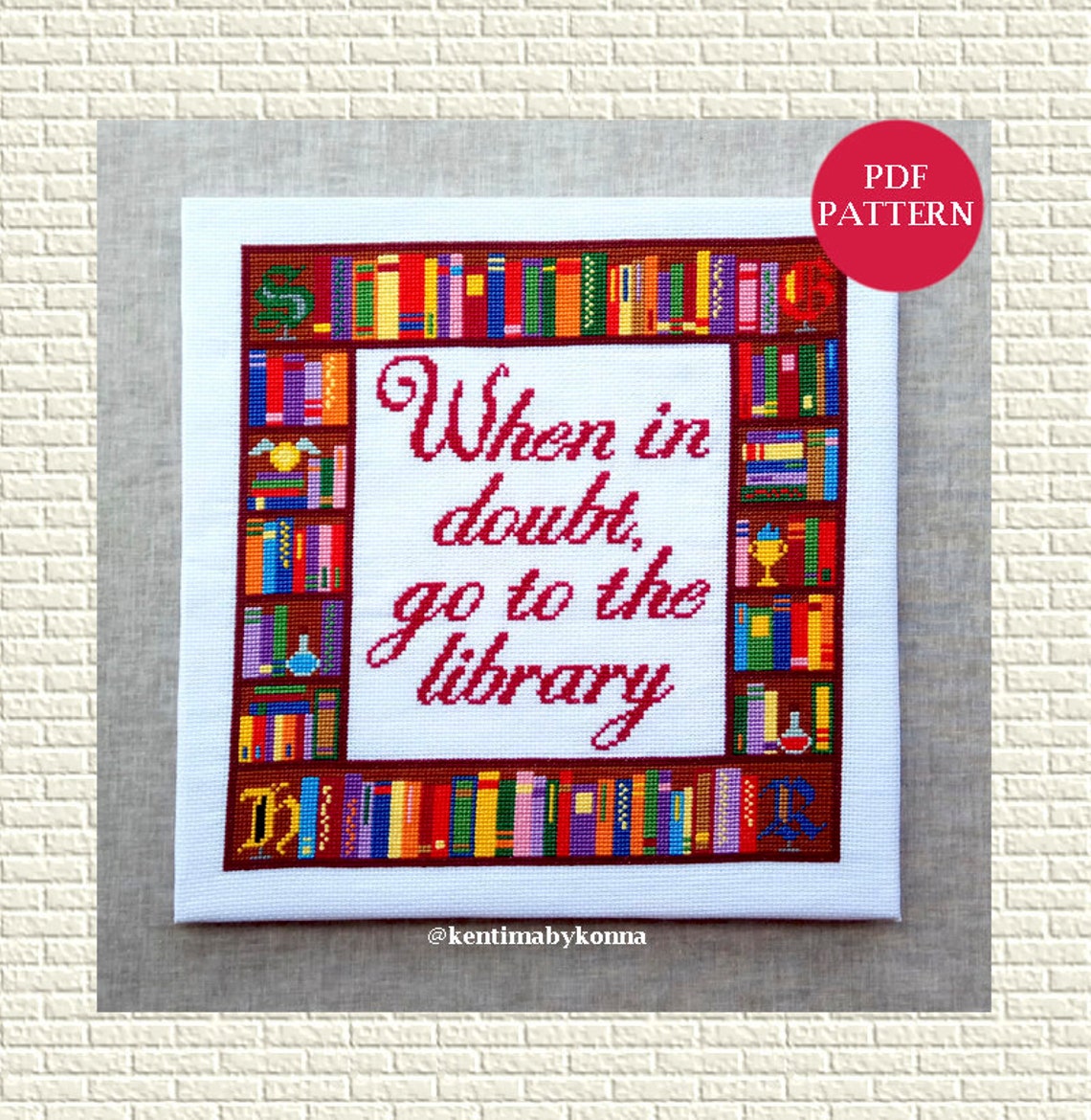 Go to the Library Cross Stitch Pattern PDF Book Quote - Etsy Canada