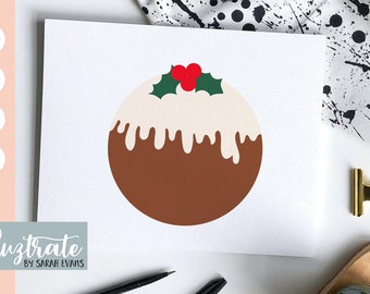 Christmas Pudding Svg - Etsy UK