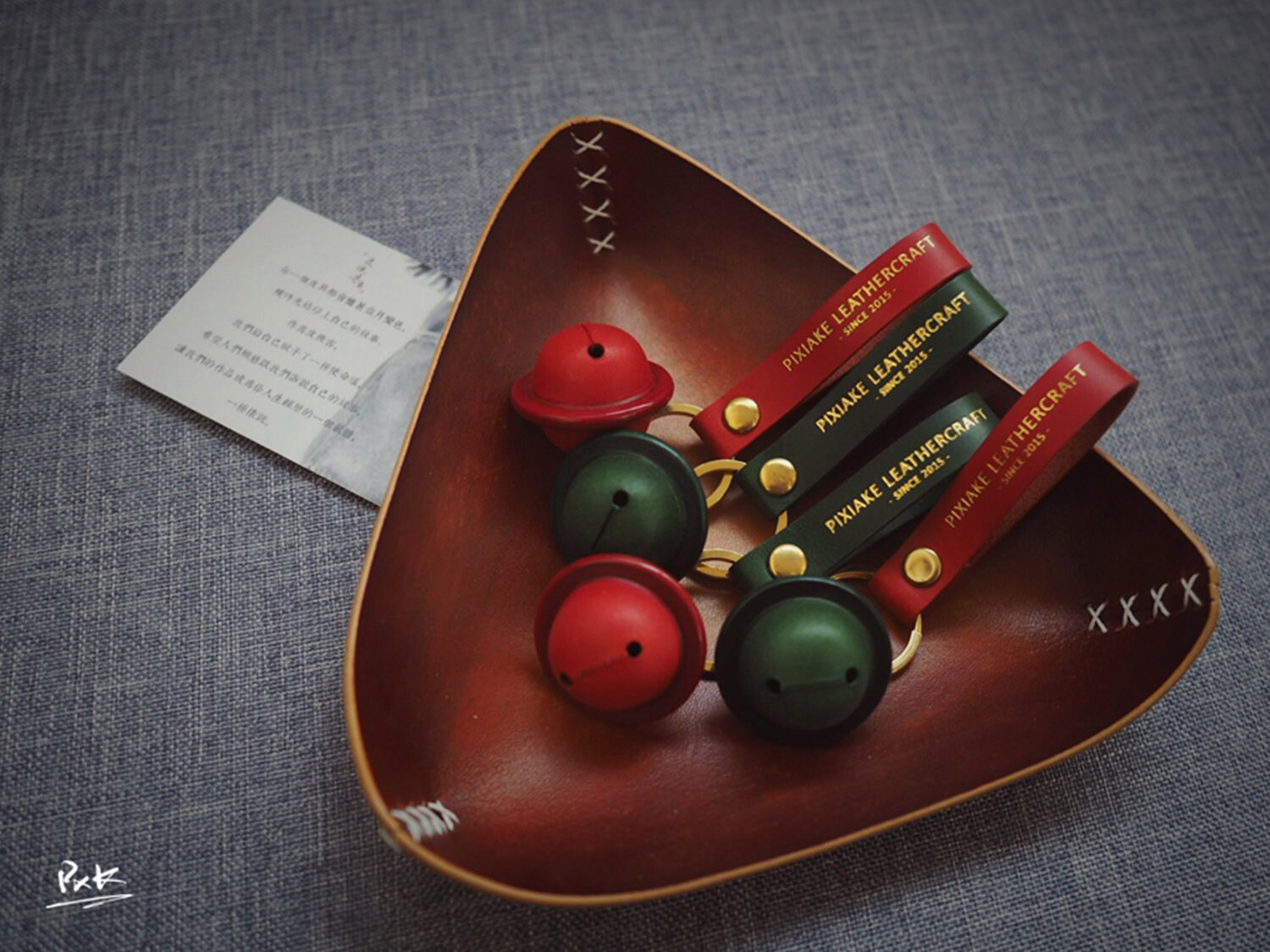 Handmade Colorful Leather Bell Key Chains. | Etsy