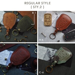 Handmade Leather Cadillac Car Key Case.leather Car Key Fob Cover,remote ...