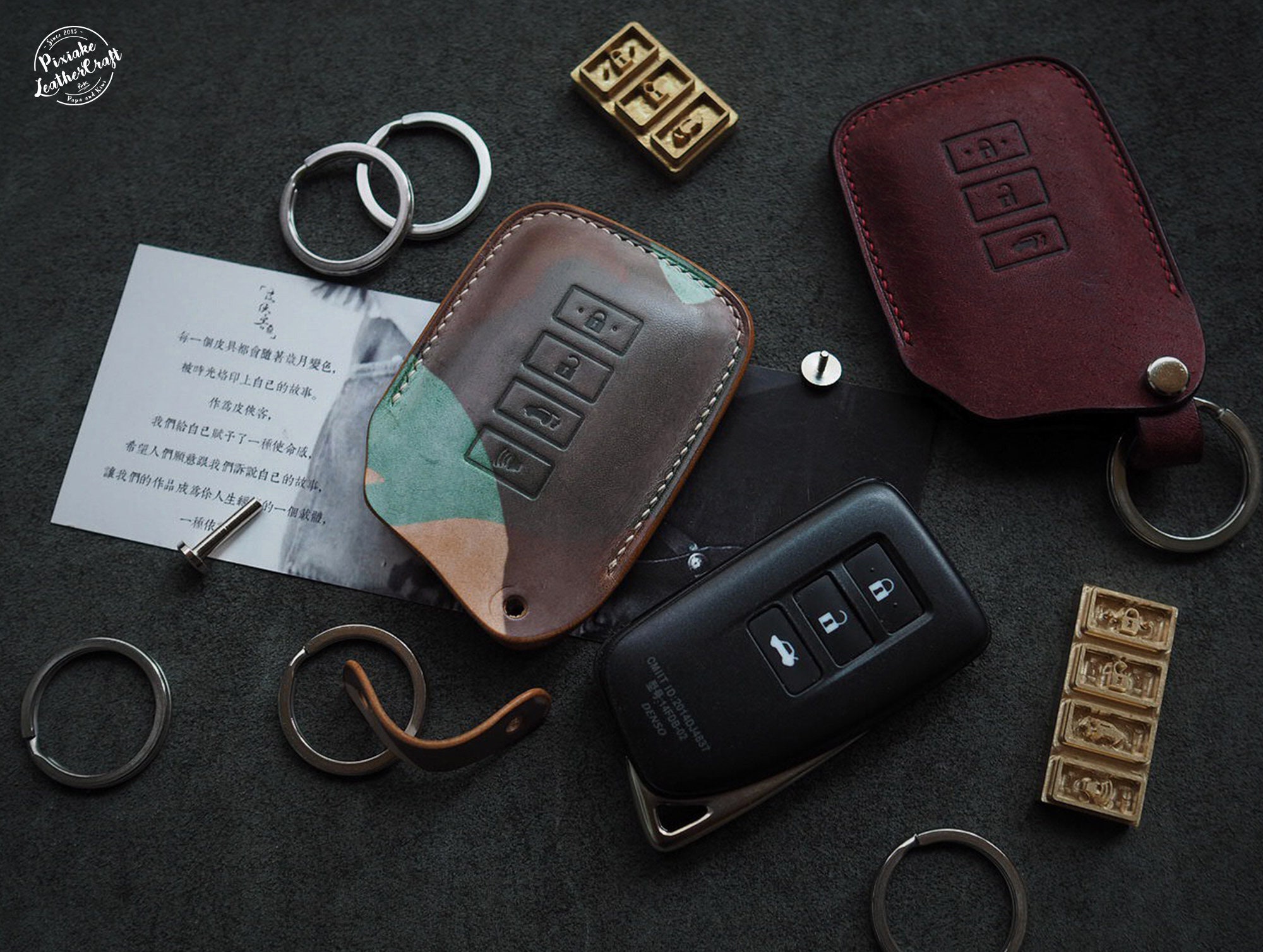 Handmade Leather Lexus Car key Case.Leather Car Key Fob | Etsy