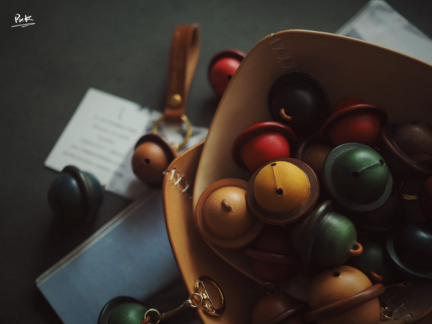 Handmade Colorful Leather Bell Key Chains. | Etsy