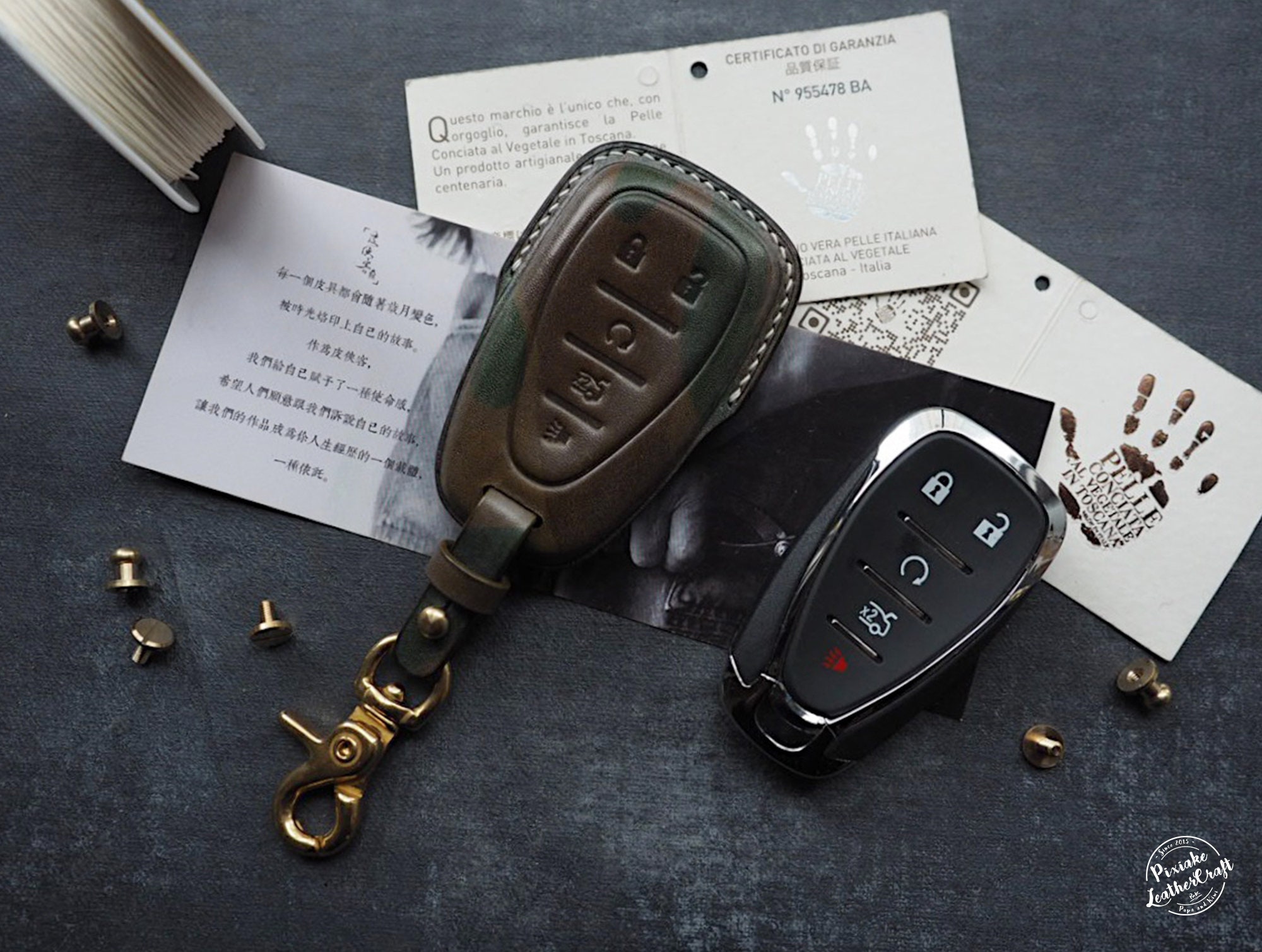 Handmade Leather Chevrolet Car Key Case.leather Car Key Fob - Etsy