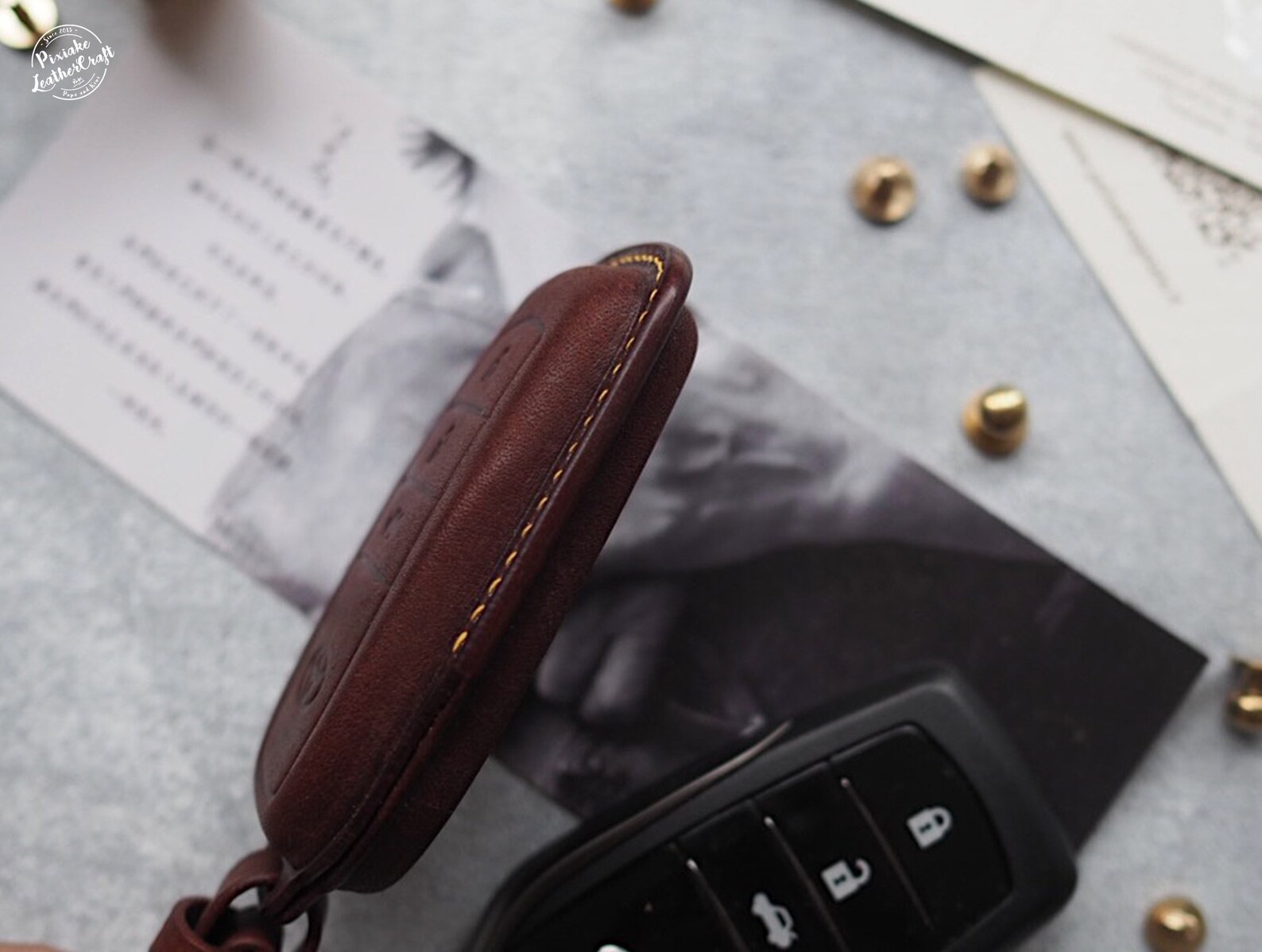 Handmade Leather TOYOTA Car Key Case.leather Car Key Fob - Etsy
