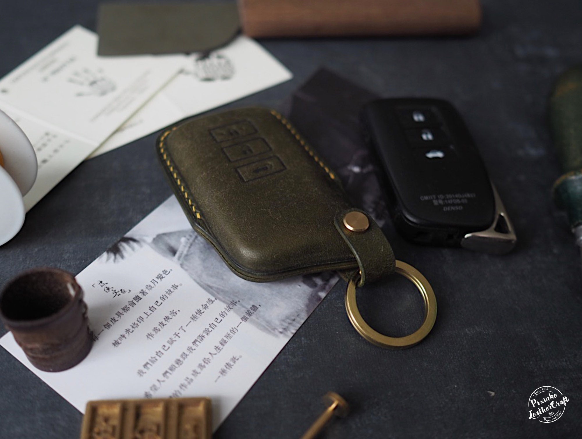 Handmade Leather Lexus Car key Case.Leather Car Key Fob | Etsy