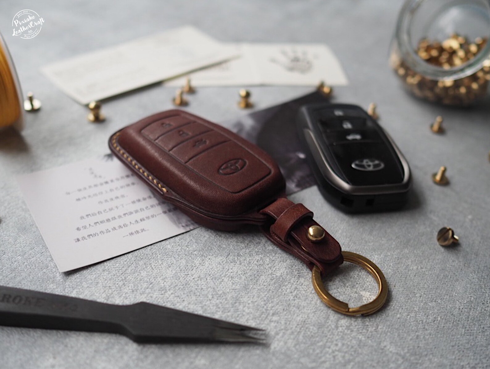 Handmade Leather TOYOTA Car Key Case.leather Car Key Fob - Etsy