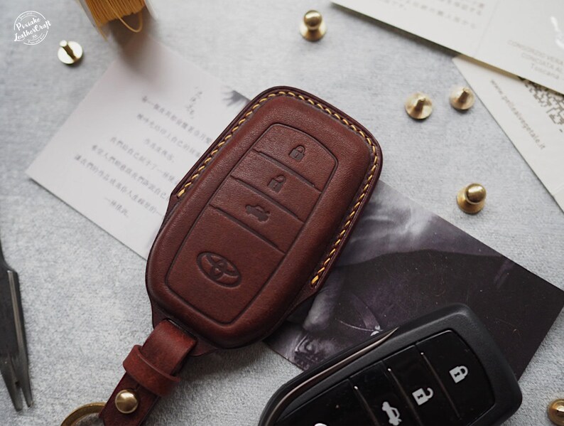 Handmade Leather TOYOTA Car Key Case.leather Car Key Fob - Etsy
