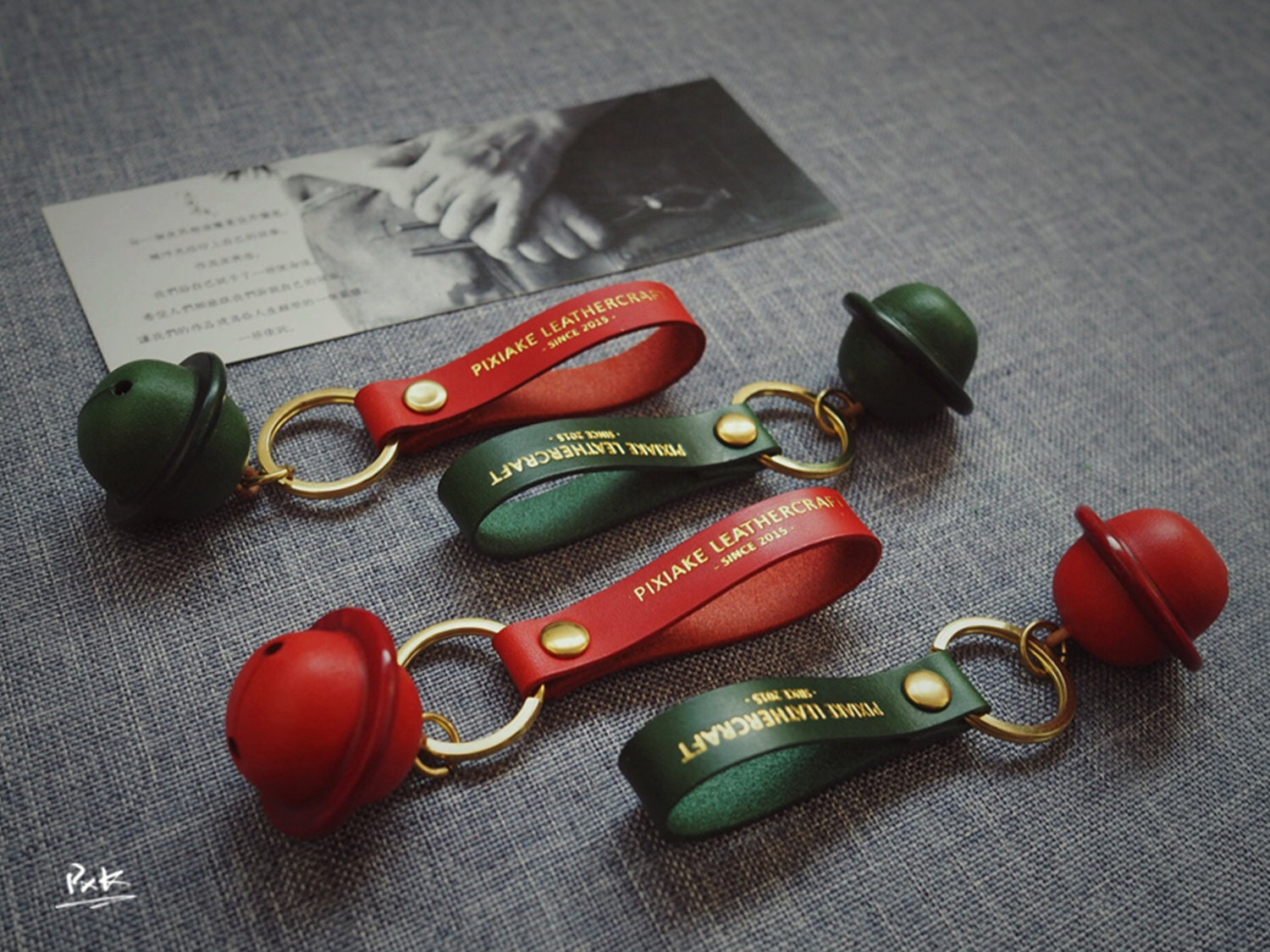 Handmade Colorful Leather Bell Key Chains. | Etsy