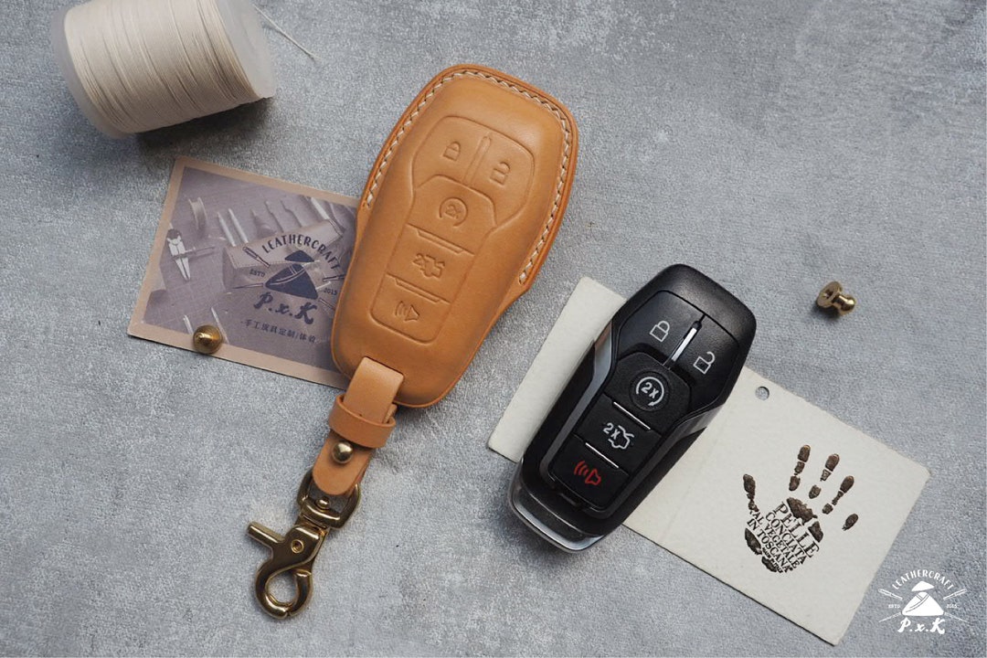 Handmade Leather Ford Mustang/raptor Car Key Case.leather Car Key Fob ...