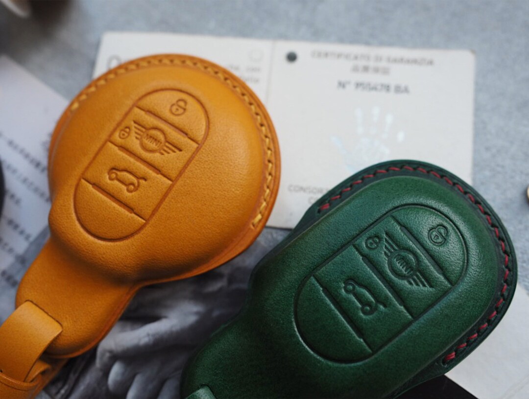 Handmade Leather MINI Cooper JCW Car Key Case.leather Car Key Fob Cover ...