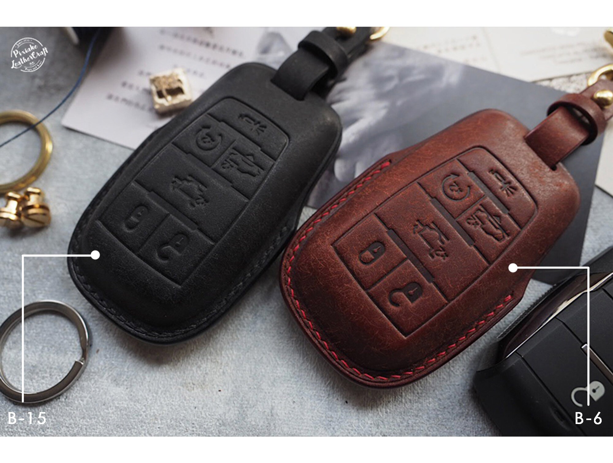 Handmade Leather Dodge Ram Car Key Case.leather Car Key Fob - Etsy ...