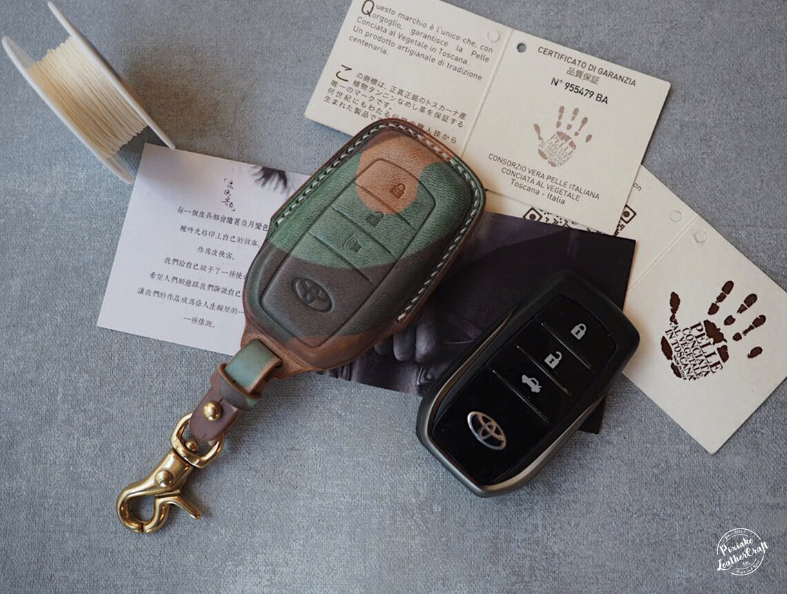 Handmade Leather TOYOTA Car Key Case.leather Car Key Fob - Etsy