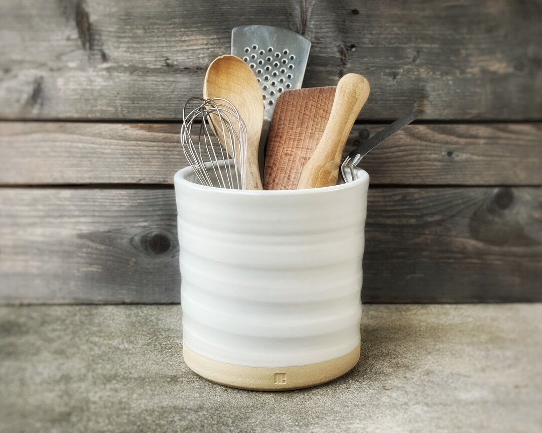 Kitchen Utensil Crock (large) - Handmade Farmhouse Pottery - Etsy