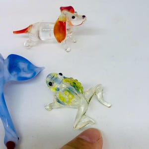 Three Vintage Colourful Glass Animals - Etsy