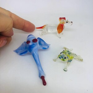 Three Vintage Colourful Glass Animals - Etsy