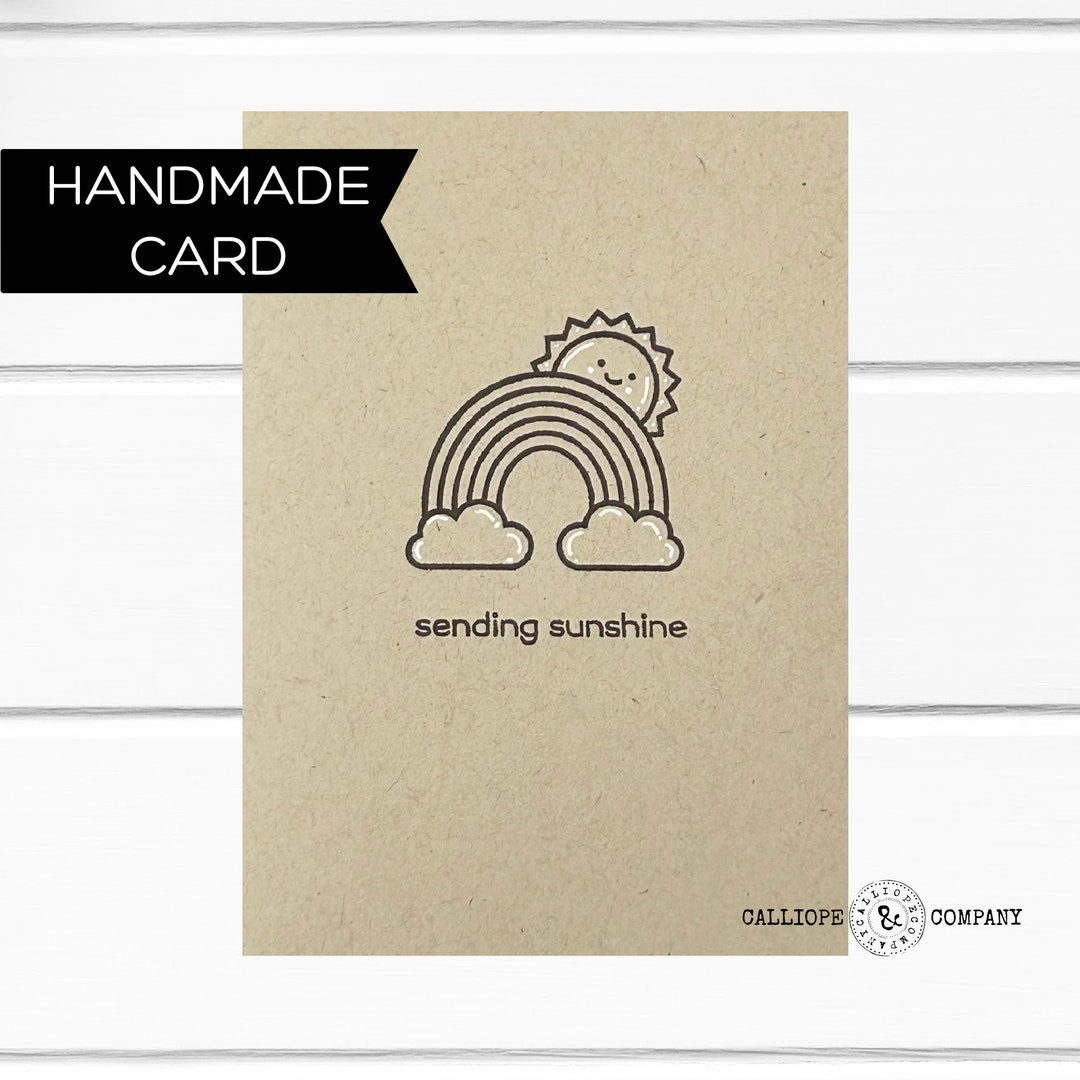 Sending Sunshine Handmade Card/rainbow and Sun Card/encouragement Card ...