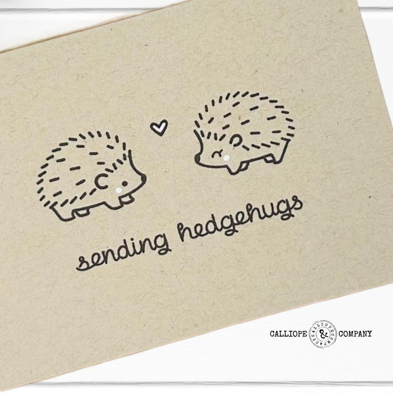 Sending Hedgehugs Handmade Card/hedgehogs Card/encouragement Card ...