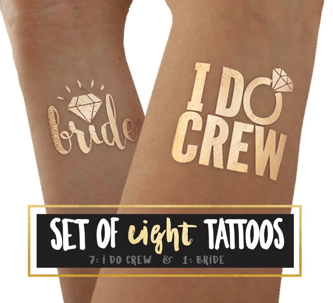 I DO CREW Tattoos / Set of 8 Bachelorette Party Tattoos / Hen Night ...