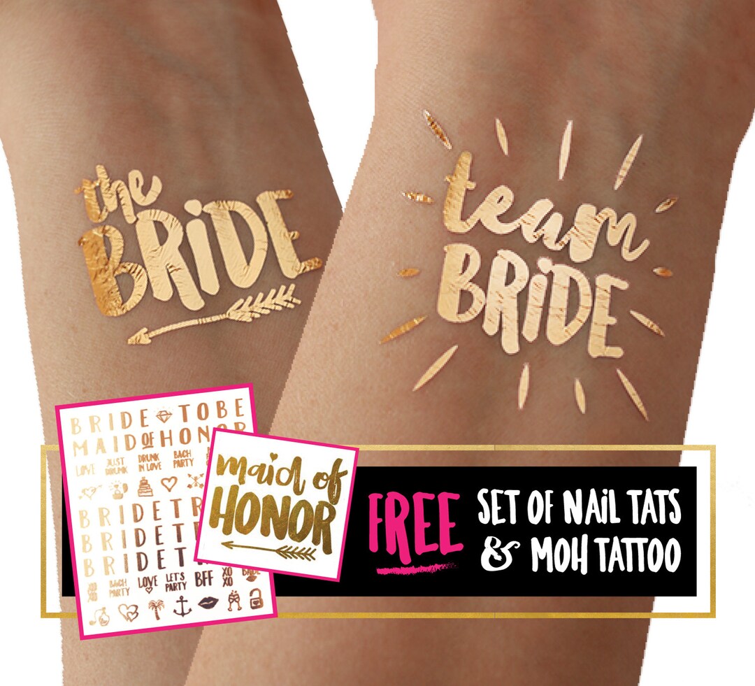 Team Bride Bachelorette Tattoos / Temporary Tattoo Tato Tatoo / Summer ...